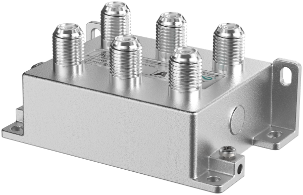 BVE 6-02X 6-way splitter | 9.5 dB | 5 … 1800 MHz | housing design 02 ...