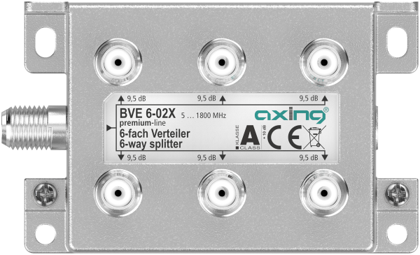BVE 6-02X 6-way splitter | 9.5 dB | 5 … 1800 MHz | housing design 02 ...